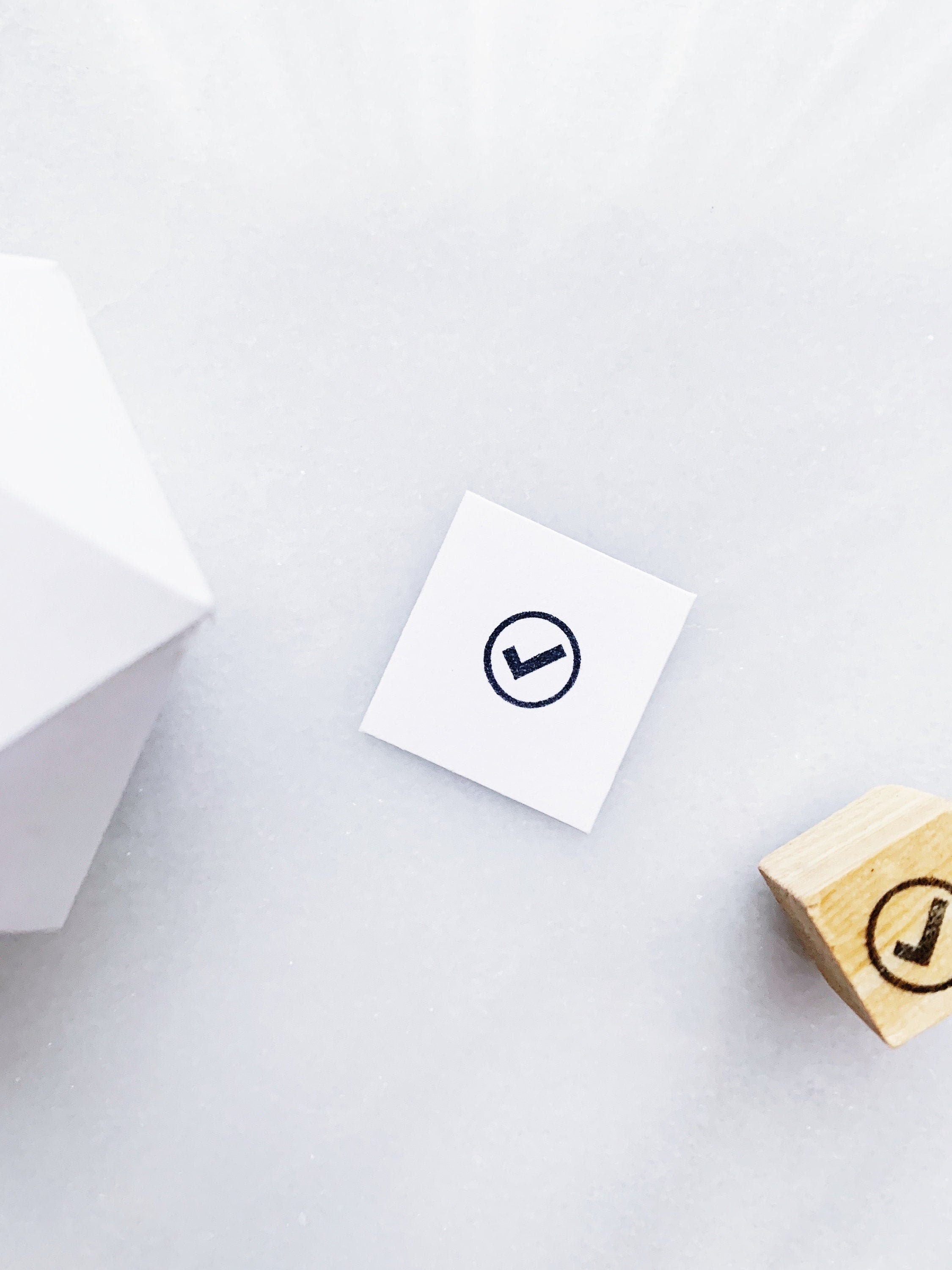 Circular Check Mark Rubber Stamp – papergramshop