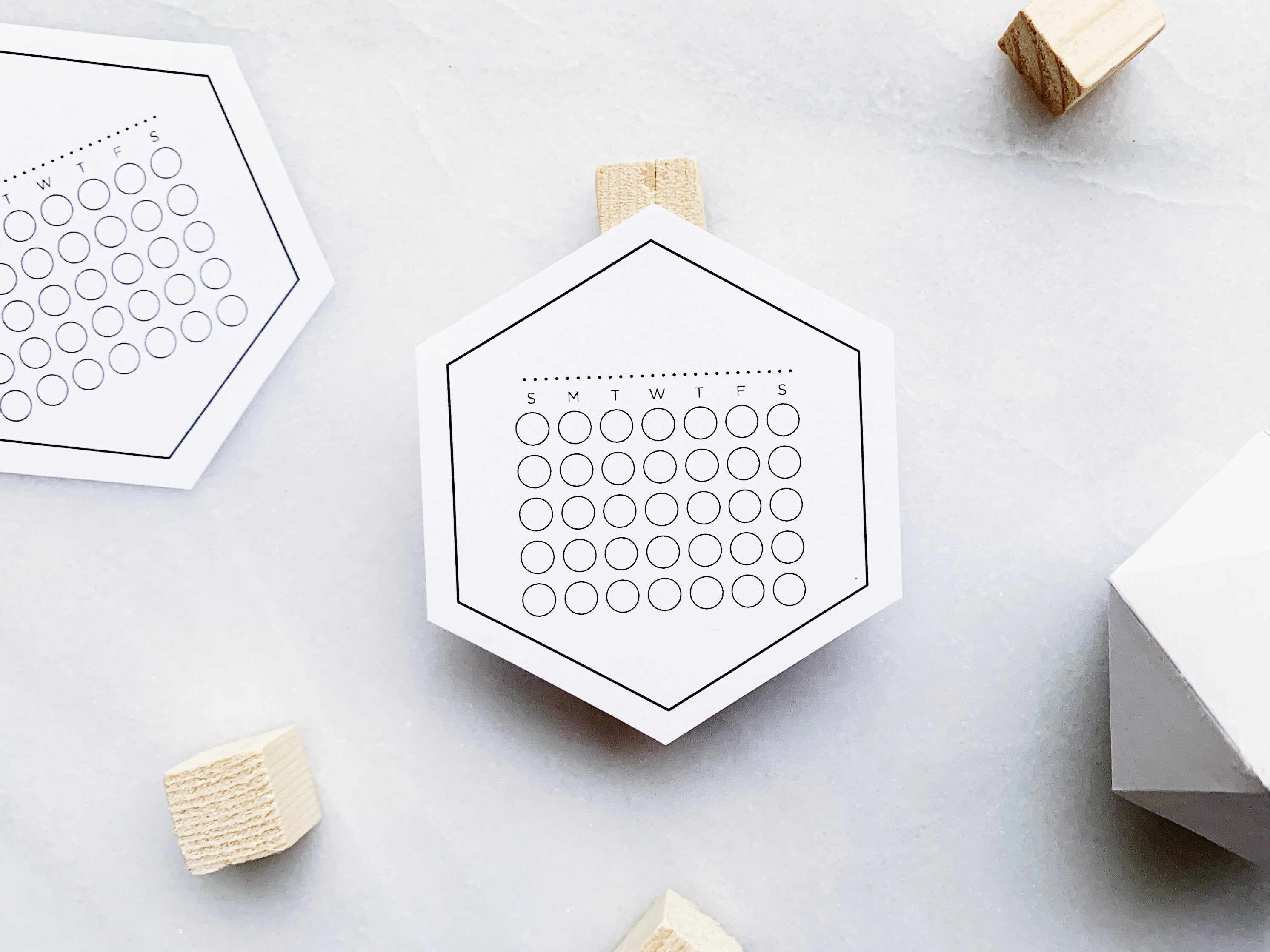 Hexagon Habit Tracker Sticker Set of 6 – papergramshop