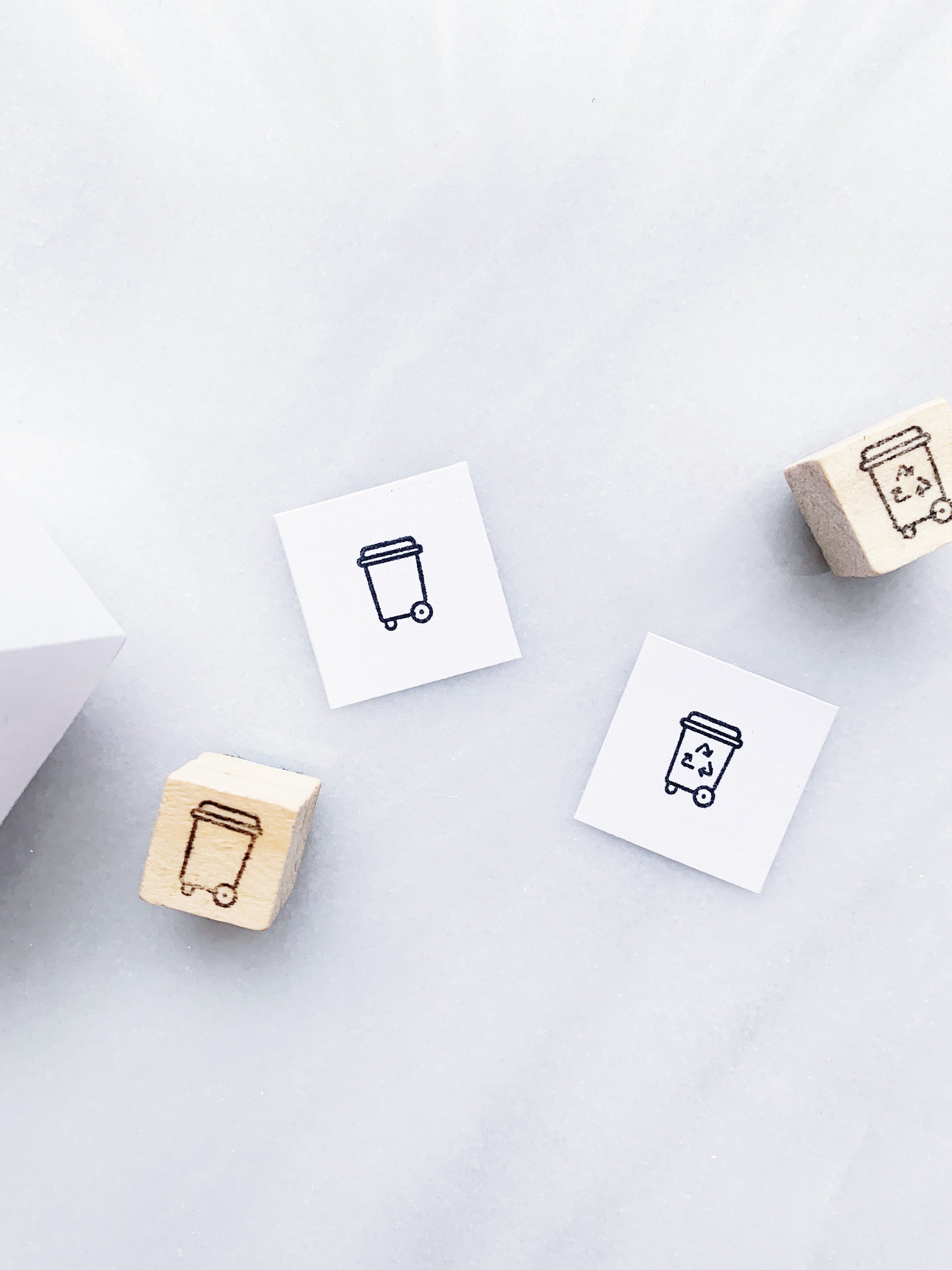 Garbage and Recycling Rubber Stamp Set – papergramshop