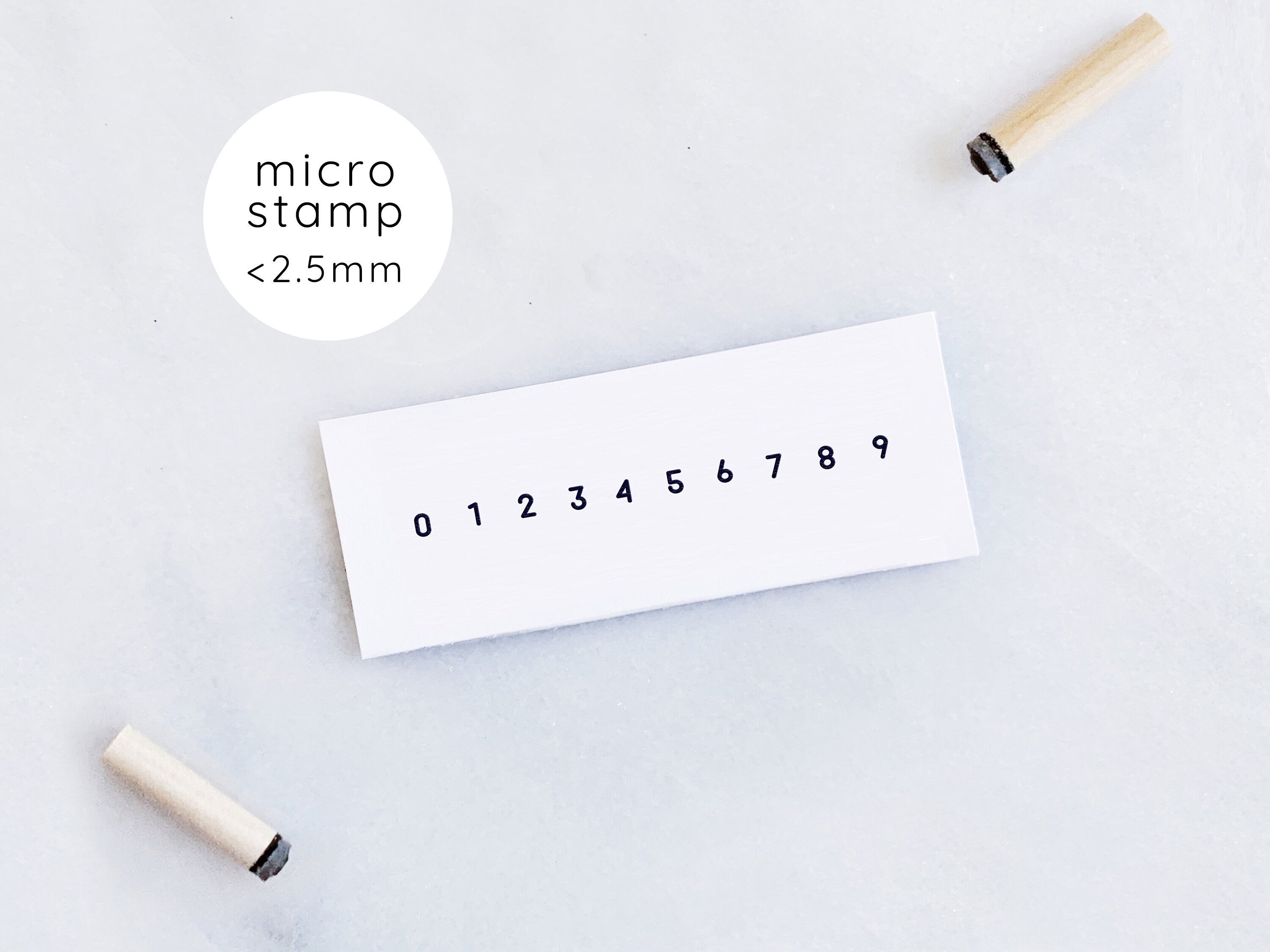Micro Tiny Numbers Rubber Stamp Set (Sans-serif) – papergramshop
